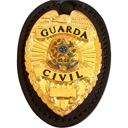 DISTINTIVO EM COURO COM BRASÃO DE GUARDA CIVIL
