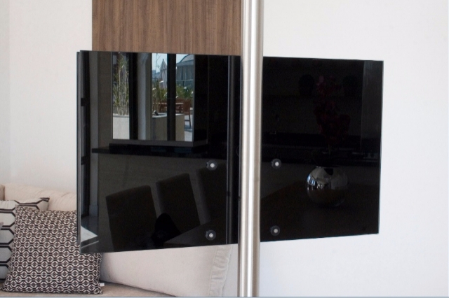 Suporte TV Inox Polido Móvel ao Teto 1mt