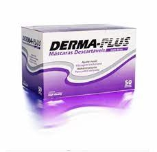 MASCARA DERMA PLUS COM 50 UNIDADES por R$19,90