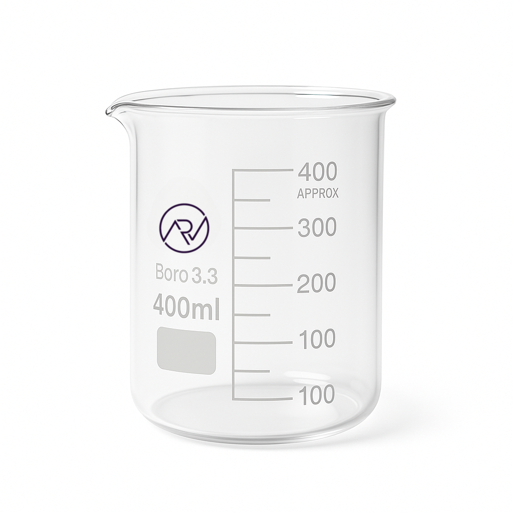 BECKER DE VIDRO FORMA BAIXA COM CAPACIDADE PARA 400ml ARV (COD 29325) por R$10,25