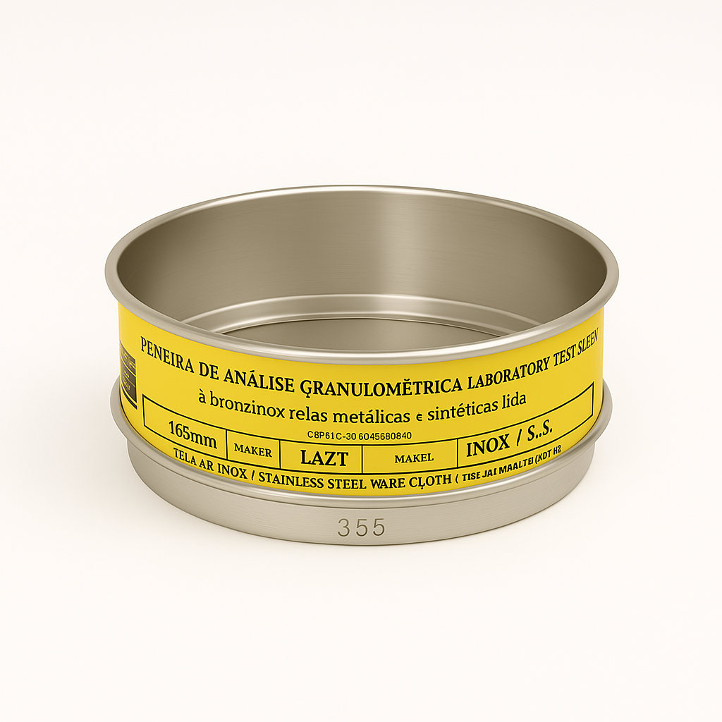 Peneira de Inox Diâmetro 5 x 2 Altura Tyler Malha 42 (0,355 mm) (Cód ...