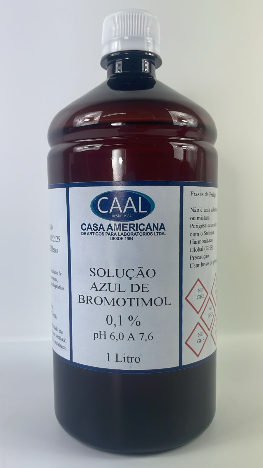 SOLUÇÃO AZUL DE BROMOTIMOL 0,1% (pH 6,0 A 7,6) EMBALAGEM COM 1 LITRO ...