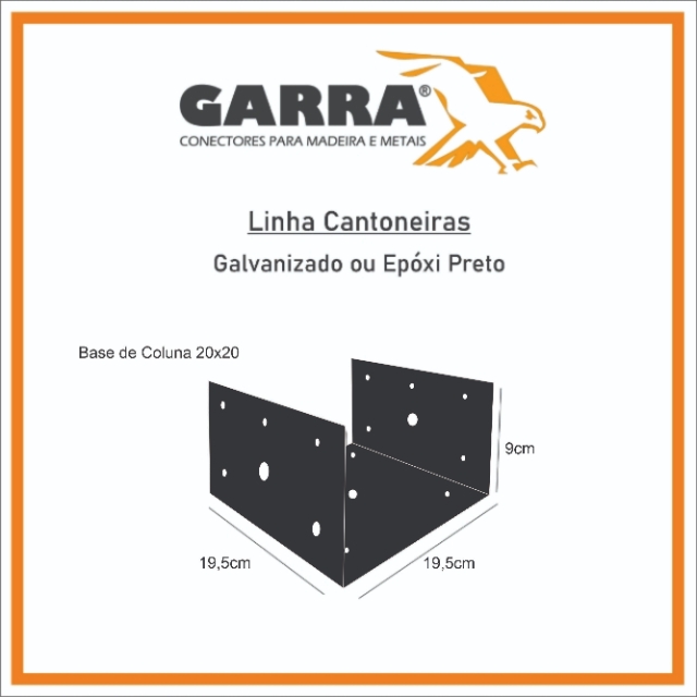 Base Coluna 20X20 - Epoxi Preto