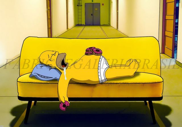 adesivo notebook HOMER SIMPSON DORMINDO NO SOFÁ por R$20,00