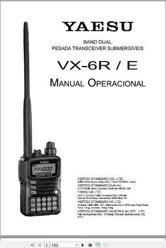 Manual Em Português Do Rádio Yaesu Vx-6 R/e por R$40,00