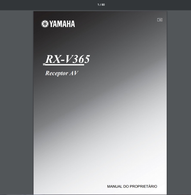 Manual Em Português Do Receiver Yamaha Rx-v365