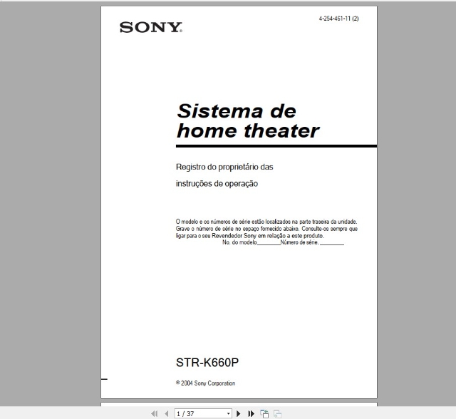 Manual Em Português Do Receiver Sony Str-k660p