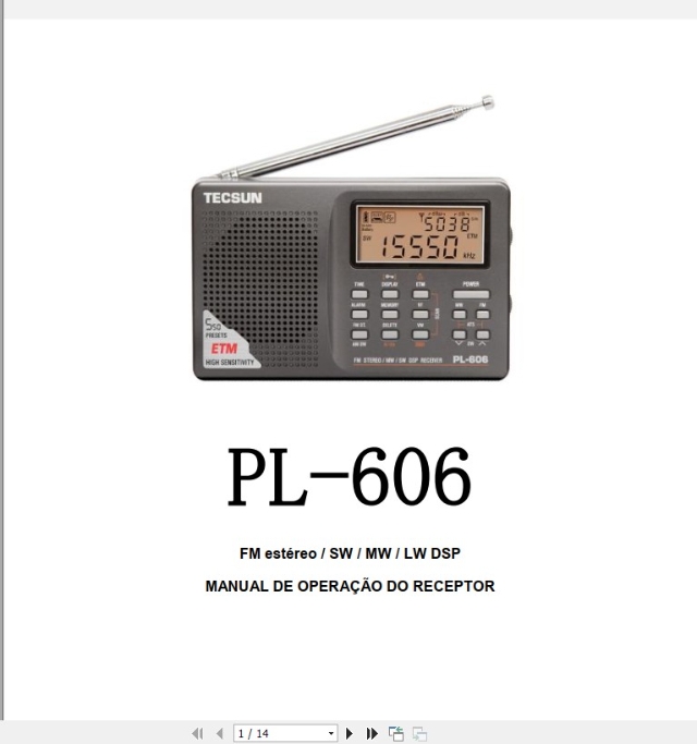 Manual Em Português Do Rádio Tecsun PL-606