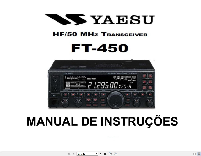 MANUAL EM PORTUGUÊS DO RÁDIO YAESU FT-450