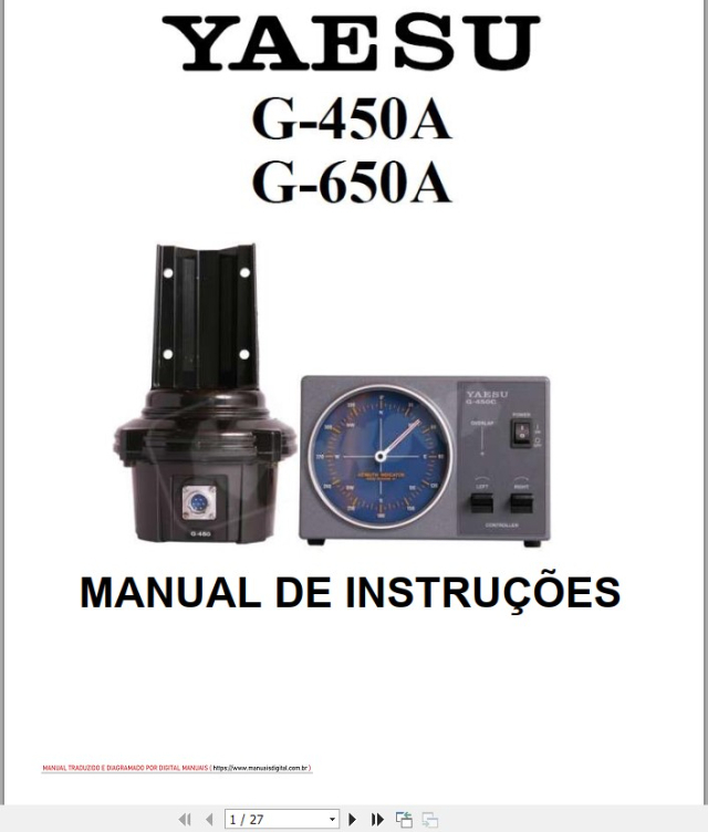 MANUAL EM PORTUGUÊS DO ROTOR YAESU G-450A - G-650A