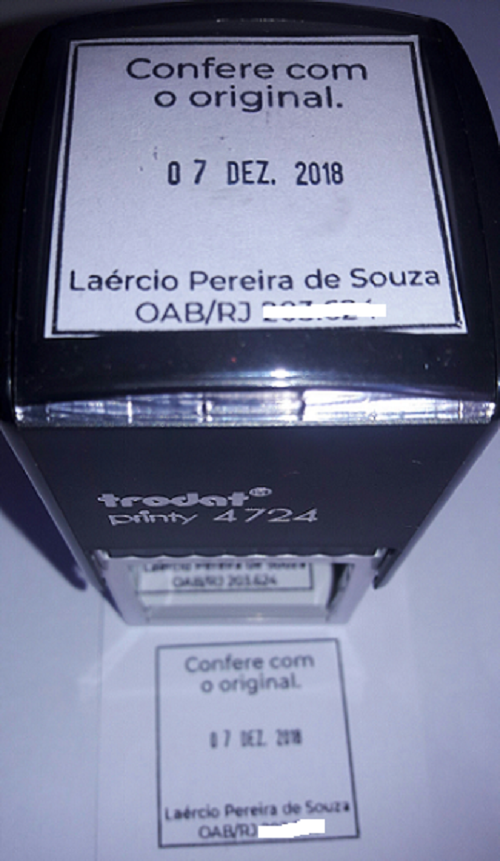 Carimbo confere com o original para Advogados