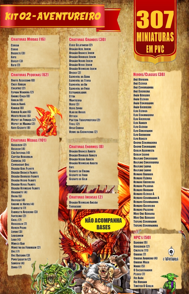 miniaturas de pvc rpg kit aventureiro