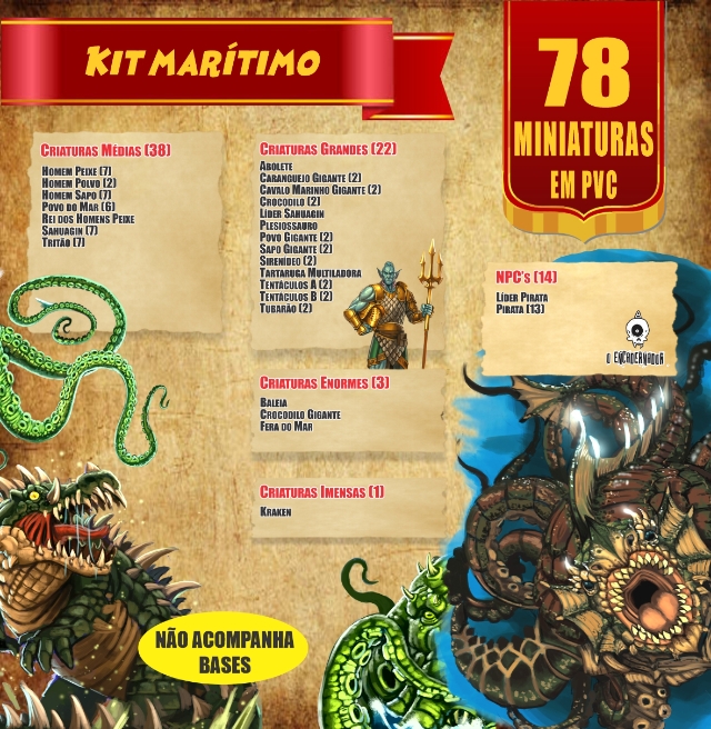 miniaturas de pvc rpg kit maritimo