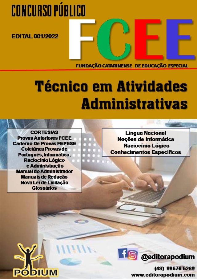 Apostila Concurso FCEE SC Técnico Atividades Admin