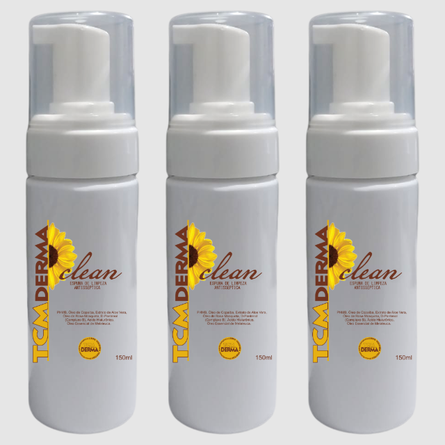 TCM Derma Clean Espuma Antisséptica 150ml kit com 3 unidades 156,90 com ...