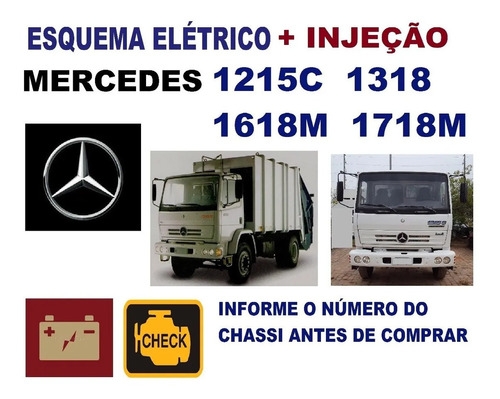 Esquema Eletrico + PLD Mercedes 1215C, 1318, 1618M e 1718m por R$38,00