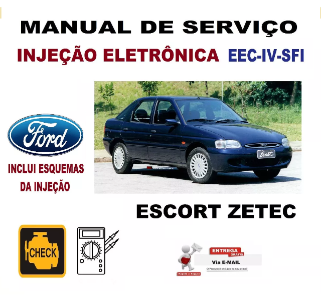 Manual Serviço + Esquema Injeção Ford Escort Zetec 1.8 16v Fic EEC IV ...