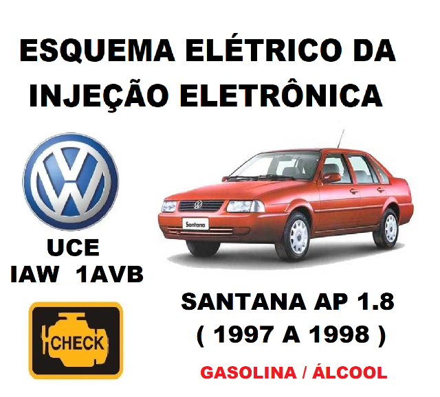 Esquema Elétrico da Injeção Santana AP 1.8 (1997/98) UCE IAW 1AVB por R ...