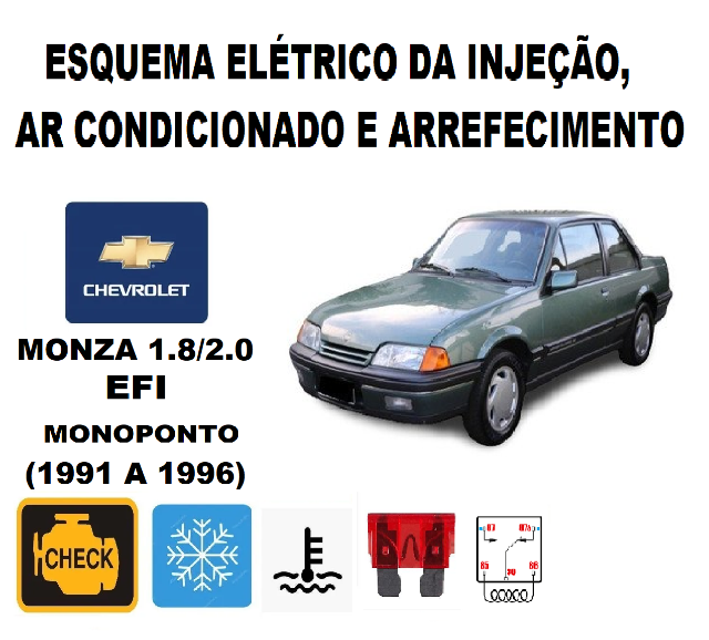 Esquema Elétrico Injeção, Ar, Arref., Local Fusíveis/Relés Monza EFI ...